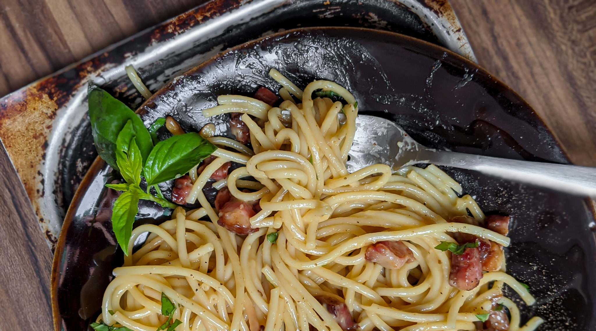 Carbonara bucatini with Cheddar Cheese - ChompSlurrpBurp