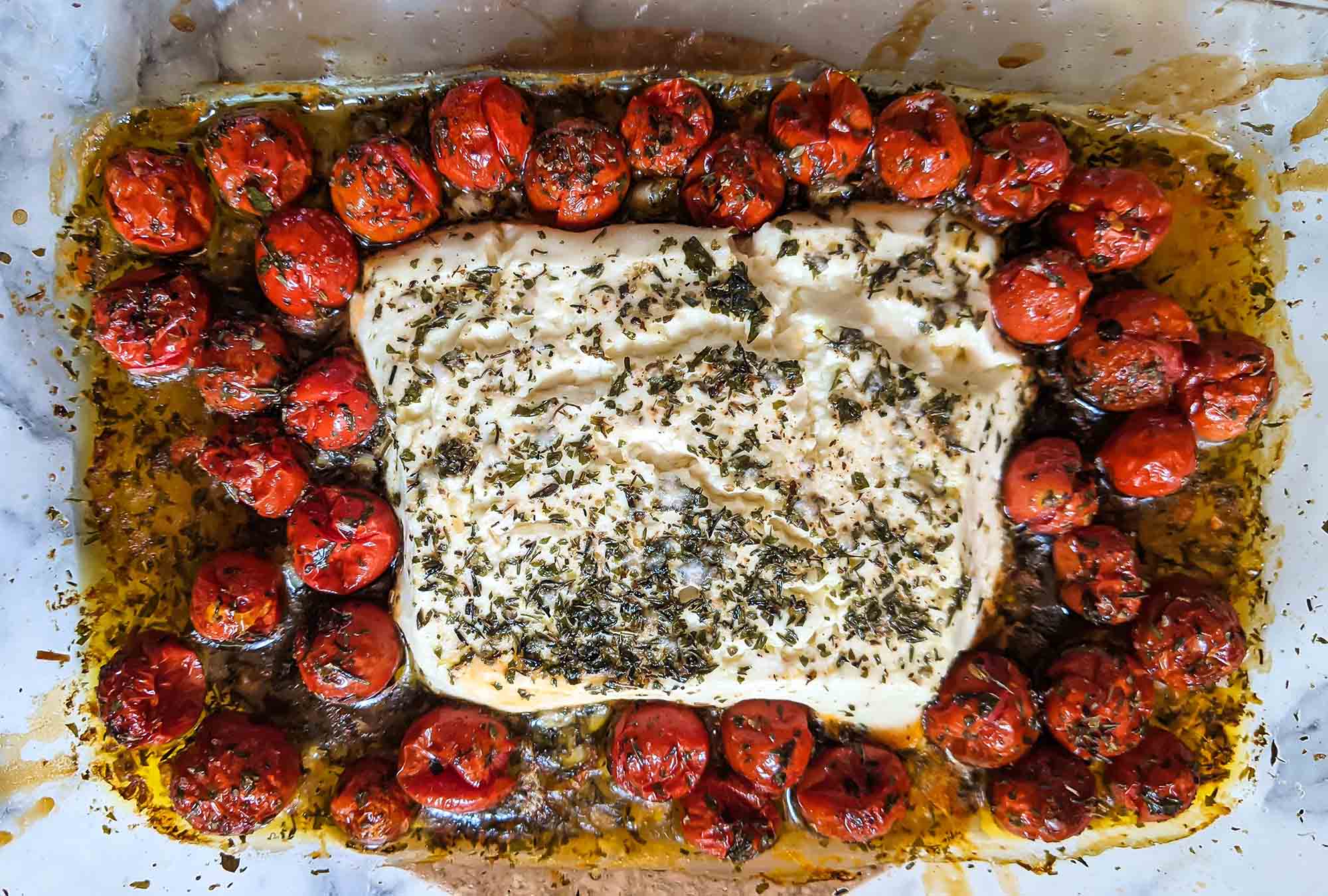Baked Feta and tomato pasta - trending recipe - ChompSlurrpBurp