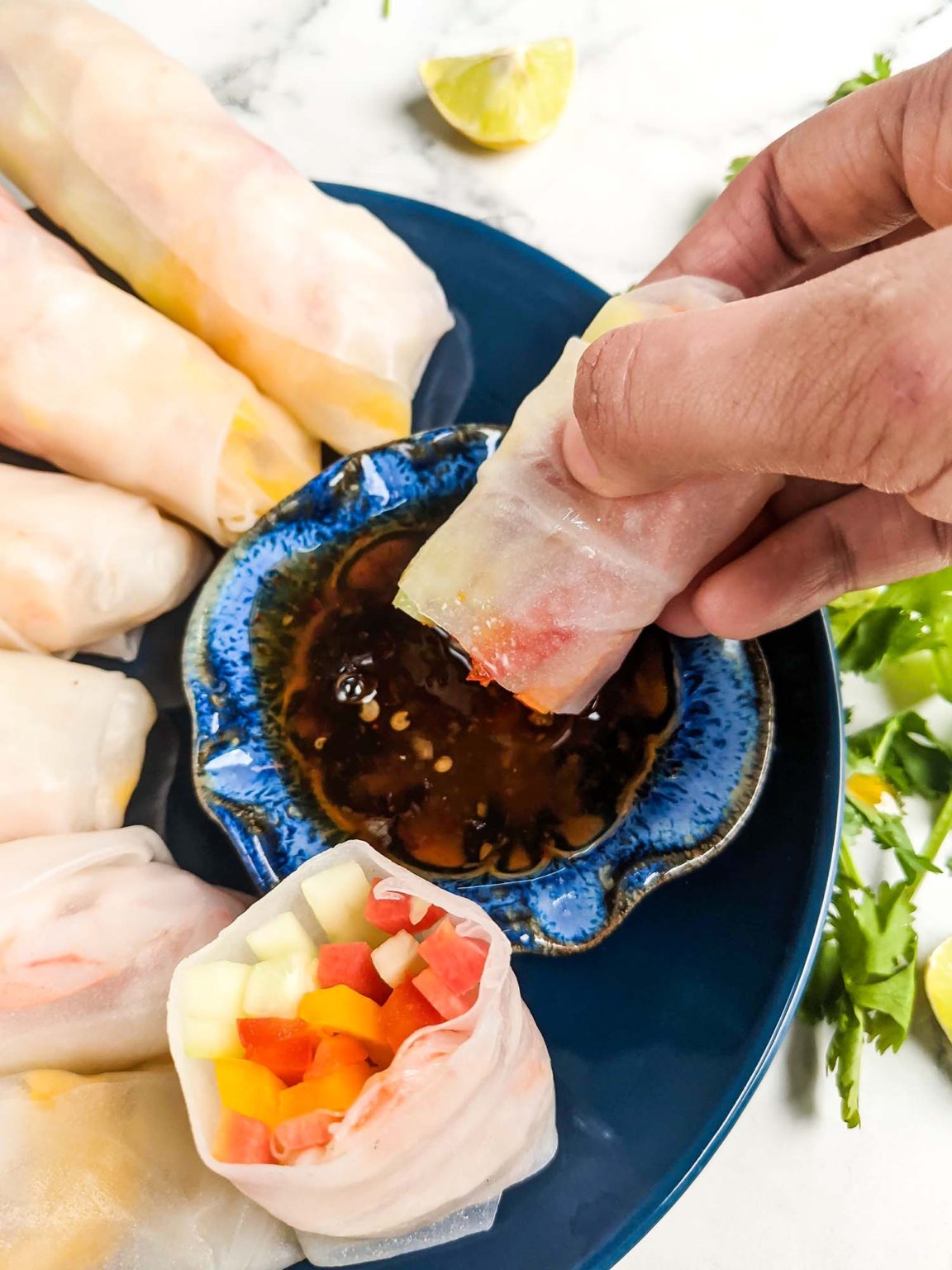 Vietnamese Rice Paper Rolls (Prawn spring rolls) - ChompSlurrpBurp