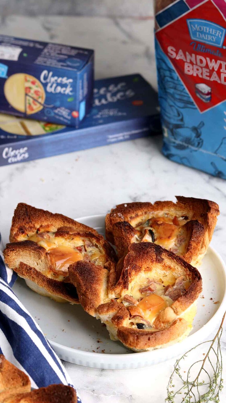 Bread quiche - mini breakfast tarts - ChompSlurrpBurp
