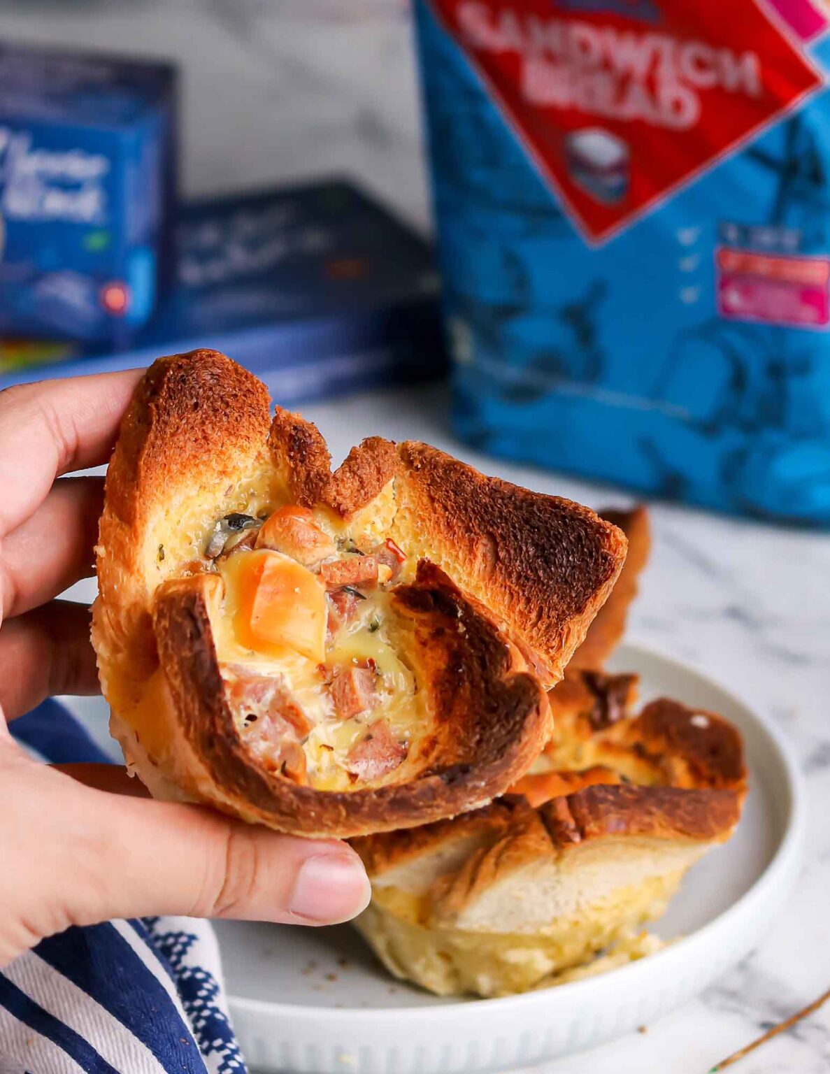 Bread quiche - mini breakfast tarts - ChompSlurrpBurp
